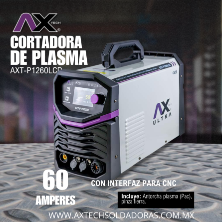 AXT-P1260LCD CORTADORA DE PLASMA INVERTER 25-60A MULTI-FASE 220-440V ...