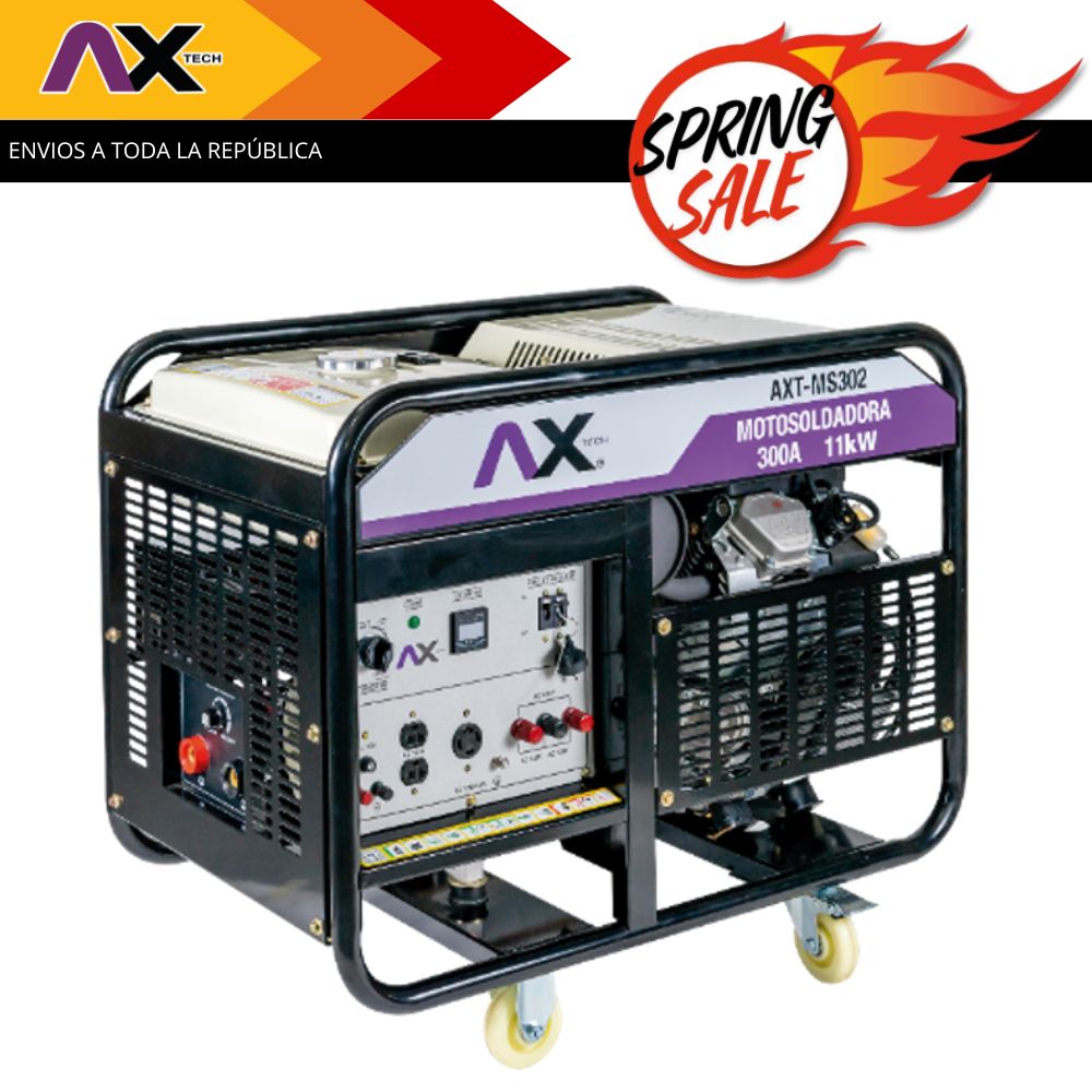AXT-MS302 MOTOSOLDADORA A GASOLINA DE 300A, 23HP, 11000W / CA, 110-220V – Axtech Soldadoras